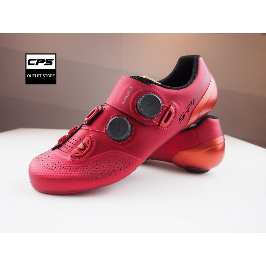 รองเท้าจักรยานเสือหมอบ Shimano RC9 SH-RC902 สี RED RED Size 42 Wide ...