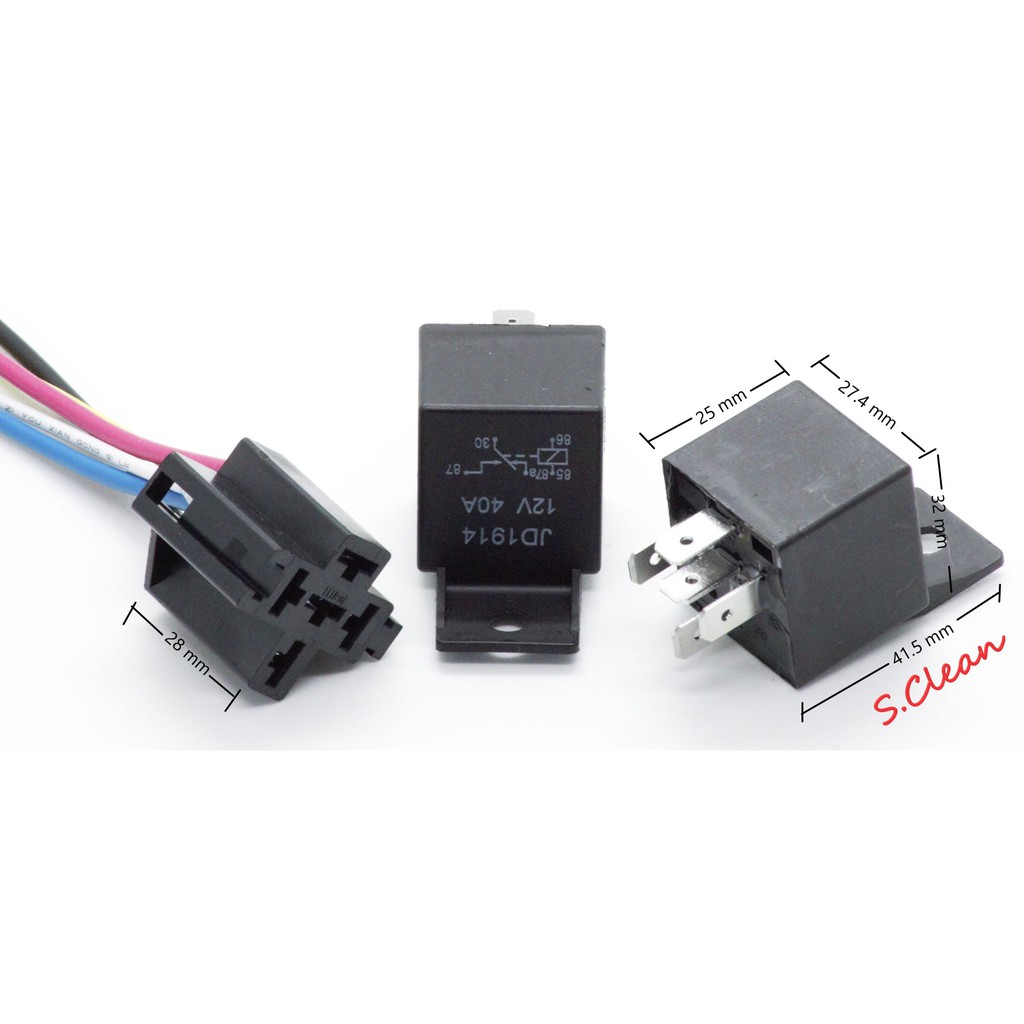 12v Relay Socket JD1914 Automotive Relay Harness Set - 5-Pin 40A 12V ...