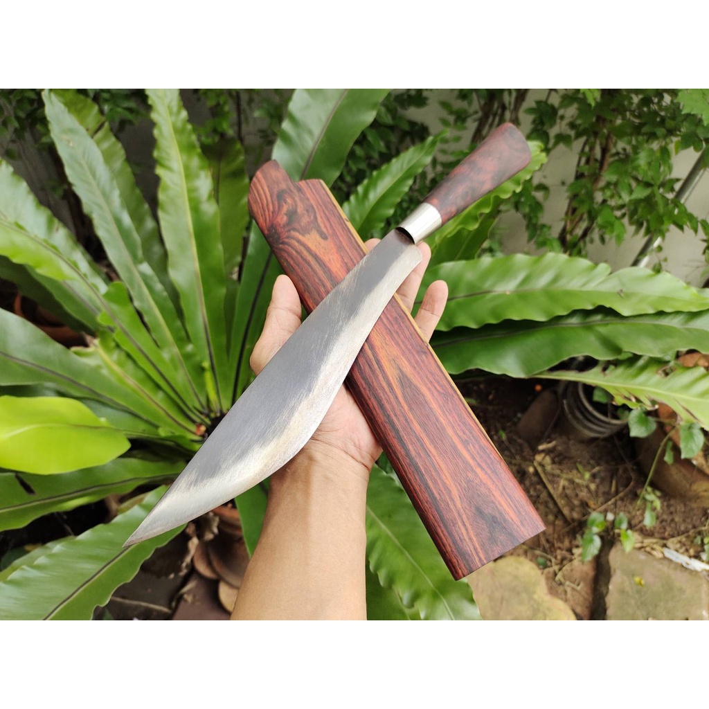 มีดเหน็บ อีเหน็บ E-nep machete มีดเดินป่า มาเชเต้ มีดแคมป์ เหน็บม้ง ใบ 10” ผิวไฟ ด้าม-ฝักไม้ ...