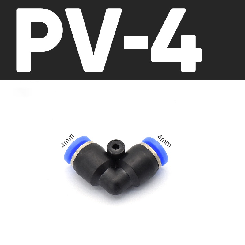 ปลั๊กเชื่อมต่อนิวเมติก พลาสติก PV4 6 8 10 12 14 16 มม. มุมขวา 90 องศา ...