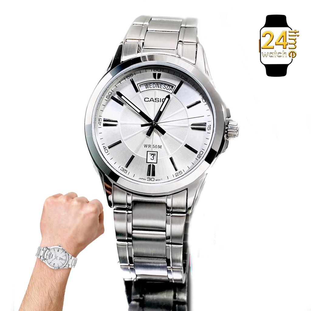 casioผู้ชายแท้ มินิมอล นาฬิกาcasio หน้าปัดสีขาว อ่านเวลาง่าย คาสิโอ ...