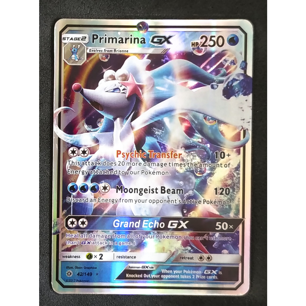 Primarina GX Card 42/149 อาชิเรเน่ Pokemon Card Gold Flash Light ...
