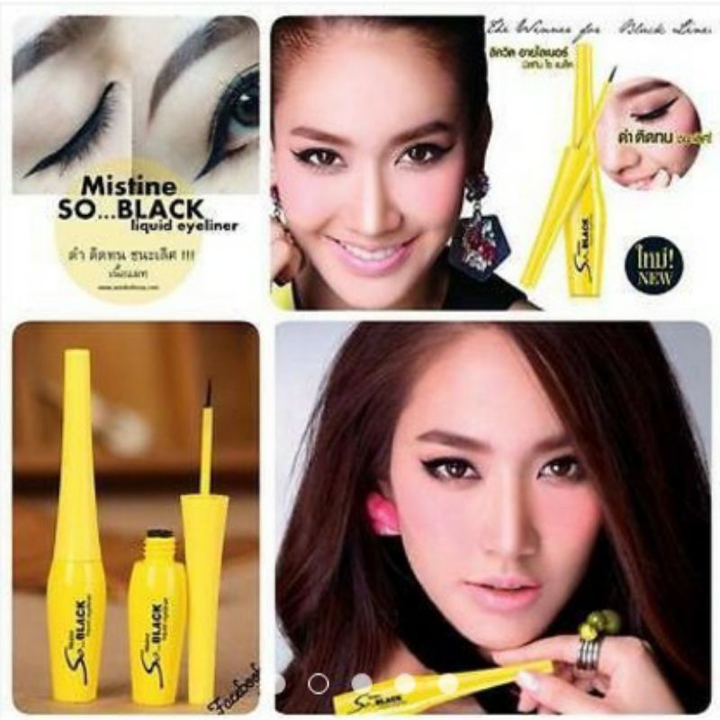 Mistine So Black Matte Liquid Eyeliner / อายไลเนอร์ มิสทีน โซ แบล็ค แมท ลิควิด 4.5กรัม | Shopee ...