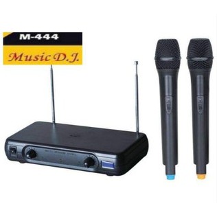 Music DJ M-444 /ไมค์ลอยคู่ ไมโครโฟน เป็นไมค์ที่มีสัญญาณ VHF high band M444 Wireless Microphone ...