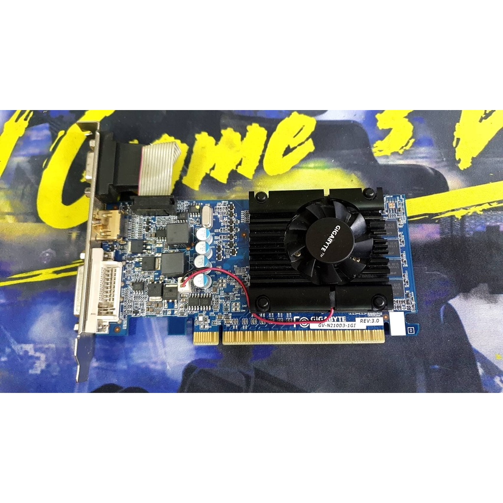 Gigabyte (การ์ดแสดงผล) GeForce 210 1GB 64-Bit DDR3 Ready Low Profile Ready Video Card (GV-N210D3 ...