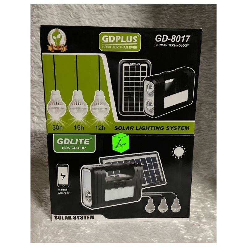 โซล่าเซลล์ชุดนอนนา GD 8017 ไฟสปอตไลท์ พลังงานแสงอาทิตย์ GD Plus GD ชุดนอนนา | Shopee Thailand