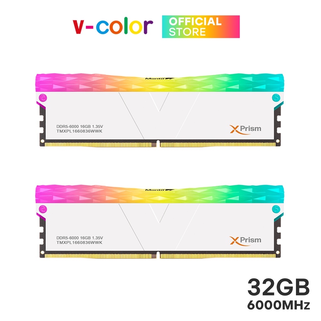 v-color RAM PC Manta XPrism RGB 32GB (16GBx2) DDR5 Bus 6000MHz (CL36) | Shopee Thailand