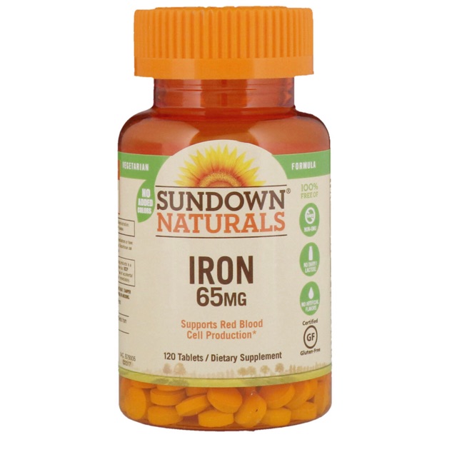พร้อมส่ง ยี่ห้อ sundown และ source natural ธาตุเหล็ก, Iron 65มก.120เม็ด ...