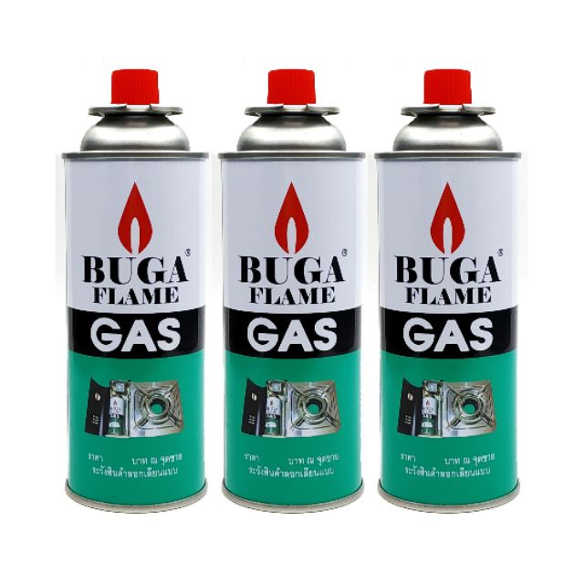 BUGA FLAME GAS แก๊สกระป๋อง ใหญ่ 355ml แก๊ส สำหรับ เตาพกพา ใช้กับหัวพ่น ...