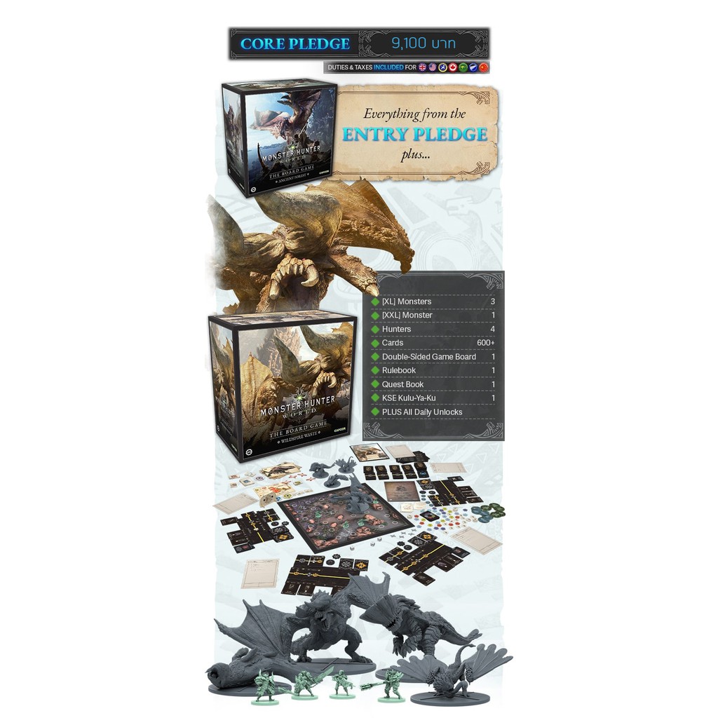 [ของแท้] Monster Hunter World: The Board Game Kickstarter Board Game ...