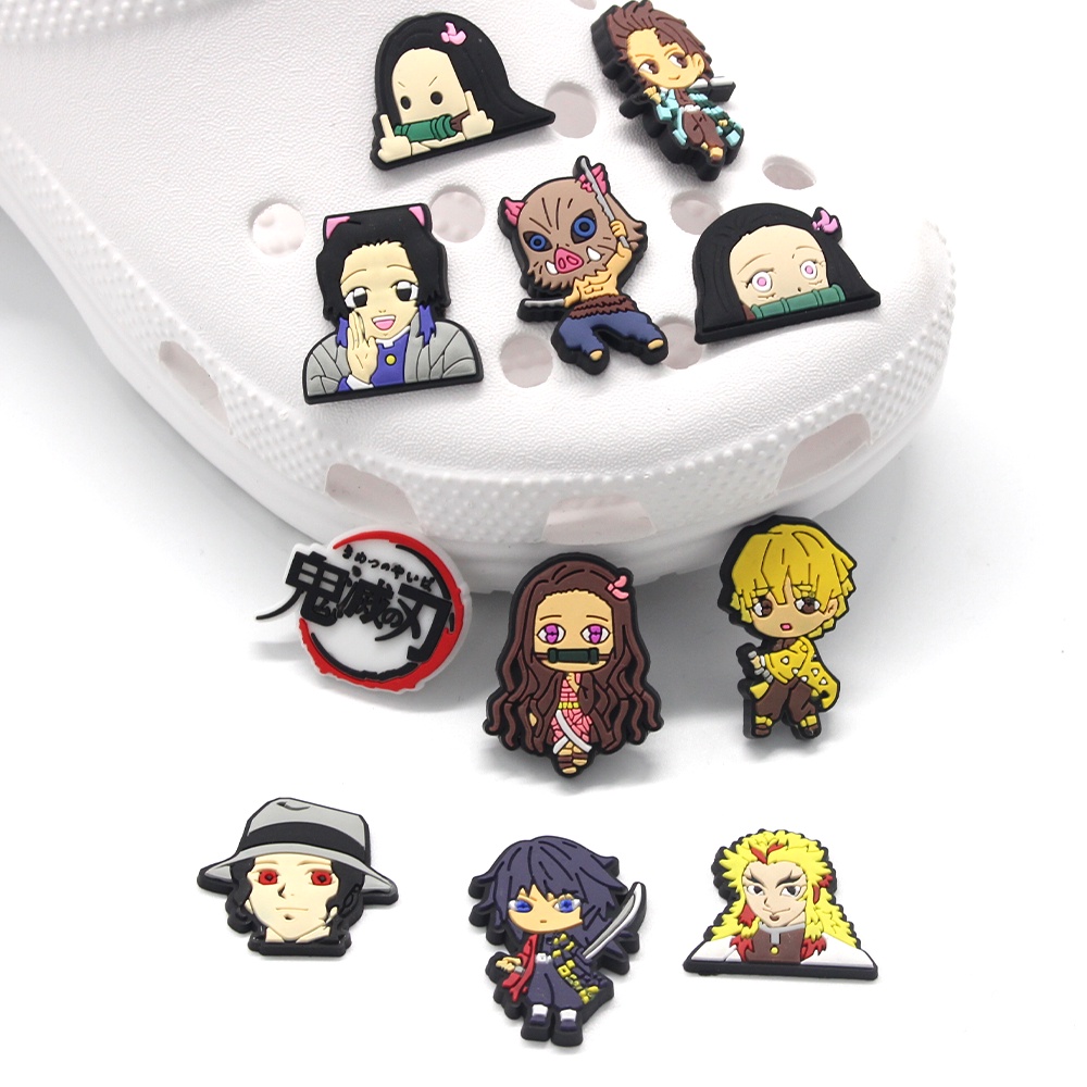 CROCS Jibbitz Anime Demon Slayer รองเท้าแตะพีวีซี Diy สําหรับตกแต่ง ...