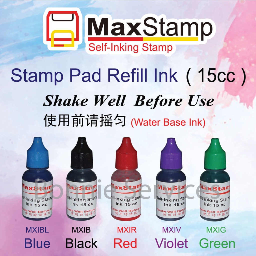 ตรายางหมึกในตัว - Max Stamp หมึกเติม Bottel (จัดส่งในวันเดียวกัน ...