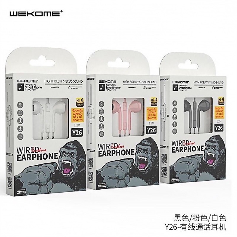หูฟัง wk y26 kingkong ใช้ได้กับโทรศัพท์มือถืออินเทอร์เฟซ 3.5 ทั้งหมด IP / Android | Shopee Thailand