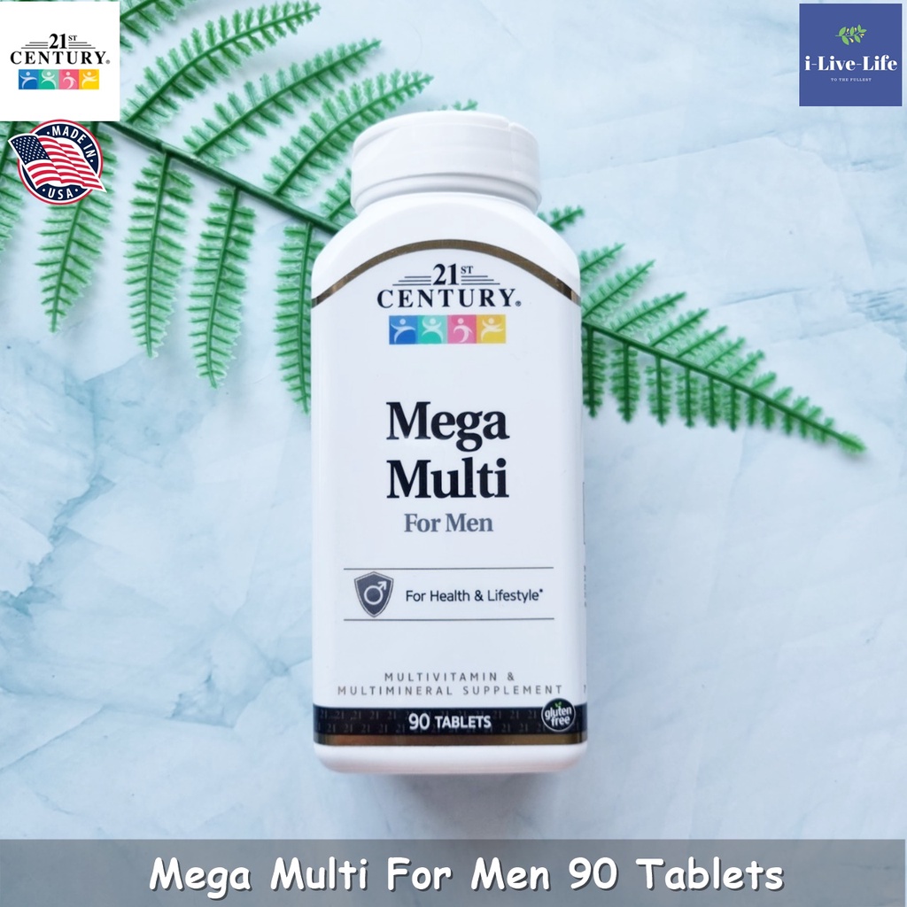 วิตามินรวม Mega Multi For Men Multivitamin & Multimineral 90 Tablets ...