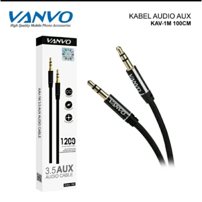 VANVO KAV-1M สายสัญญาณเสียง 1in1 Aux Cable 1n1 1200 มม. แจ็ค 3.5 มม. ...
