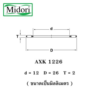 AXK 1226 ตลับลูกปืนกันรุนดม็ดเข็ม ขนาดเพลาใน 12 นอก 26 หนา 2 มิล ...
