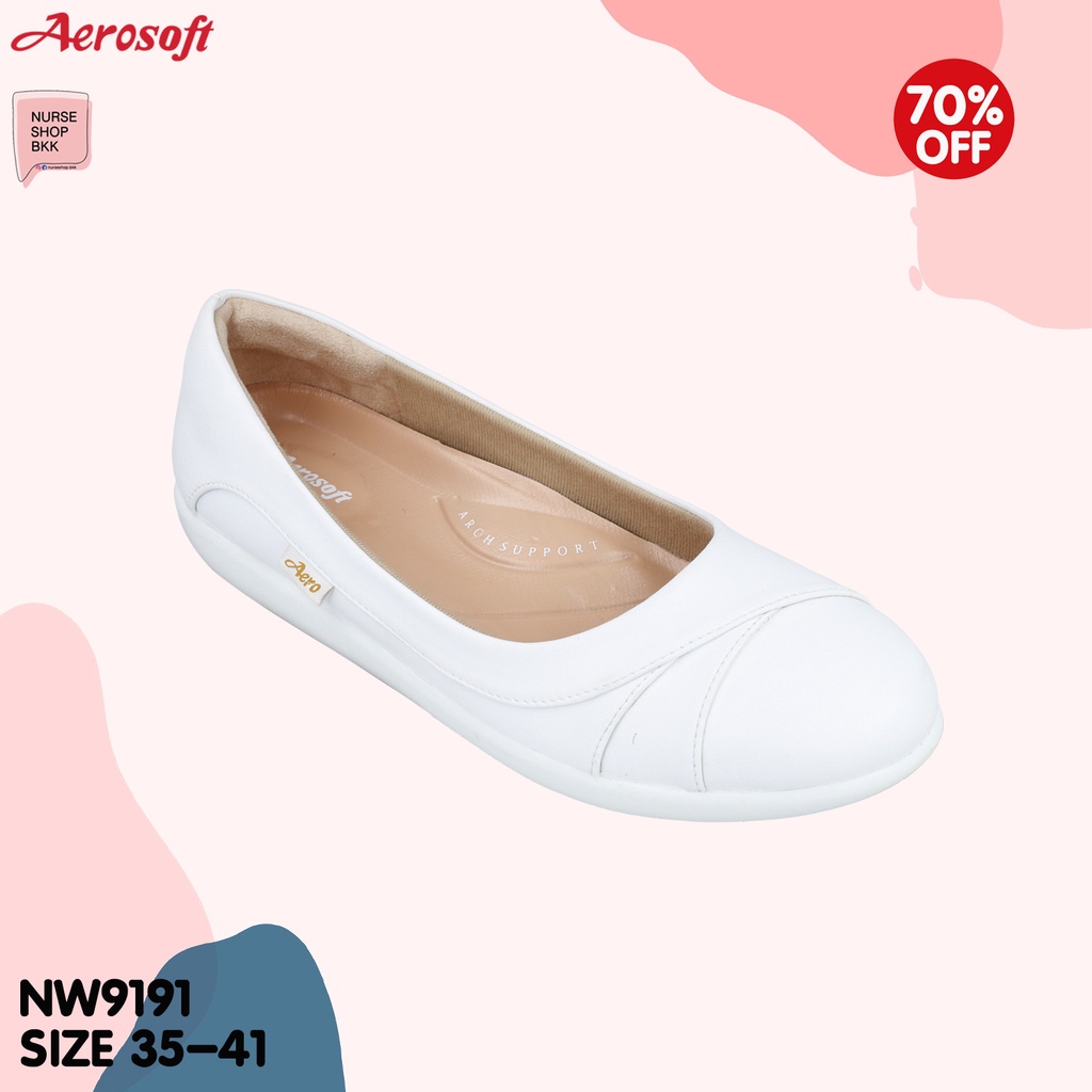 รองเท้าคัทชู เพื่อสุขภาพ Aerosoft รุ่น NW9191 สีขาว | Shopee Thailand
