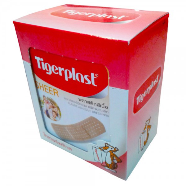 Tigerplast sheer ขนาด 19x72mm (1กล่อง10แผ่น) ไทเกอร์พลาส พลาสเตอร์ปิด ...