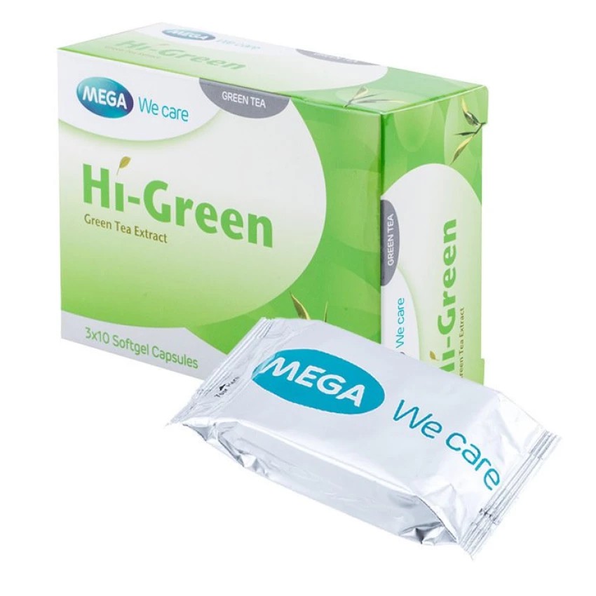 Mega We Care Hi-Green ต้านอนุมูลอิสระ ลดคอเลสเตอรอล (30 แคปซูล ...