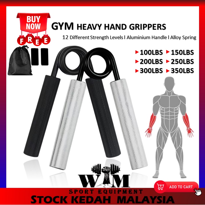 100-350LBS Heavy Hand Grip โลหะ Hand Grippers Gym ฟิตเนส Forearm ...