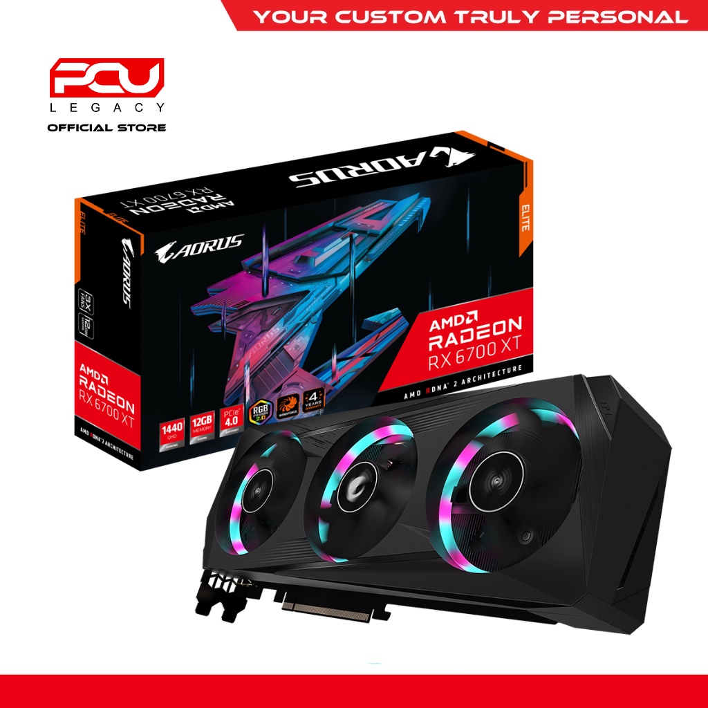 Gigabyte AORUS AMD RADEON RX 6700 XT ELITE การ์ด VGA 12GB DDR6 192BIT ...