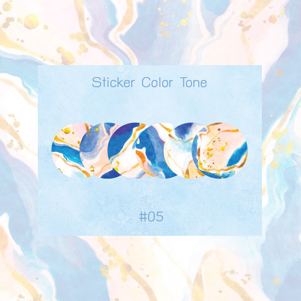 color tone sticker เซ็ทสติ๊กเกอร์ 6 ดวง สติ๊กเกอร์โทนสี / Circle ...
