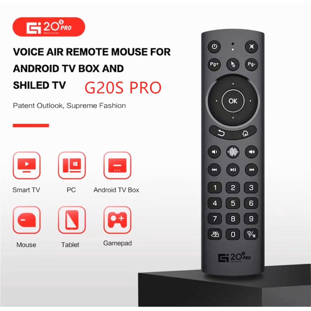 G20S PRO เมาส์ไร้สาย 2.4G Wireless Air Mouse + Voice Search (มีไฟLEDเปิด-ปิดได้) | Shopee Thailand