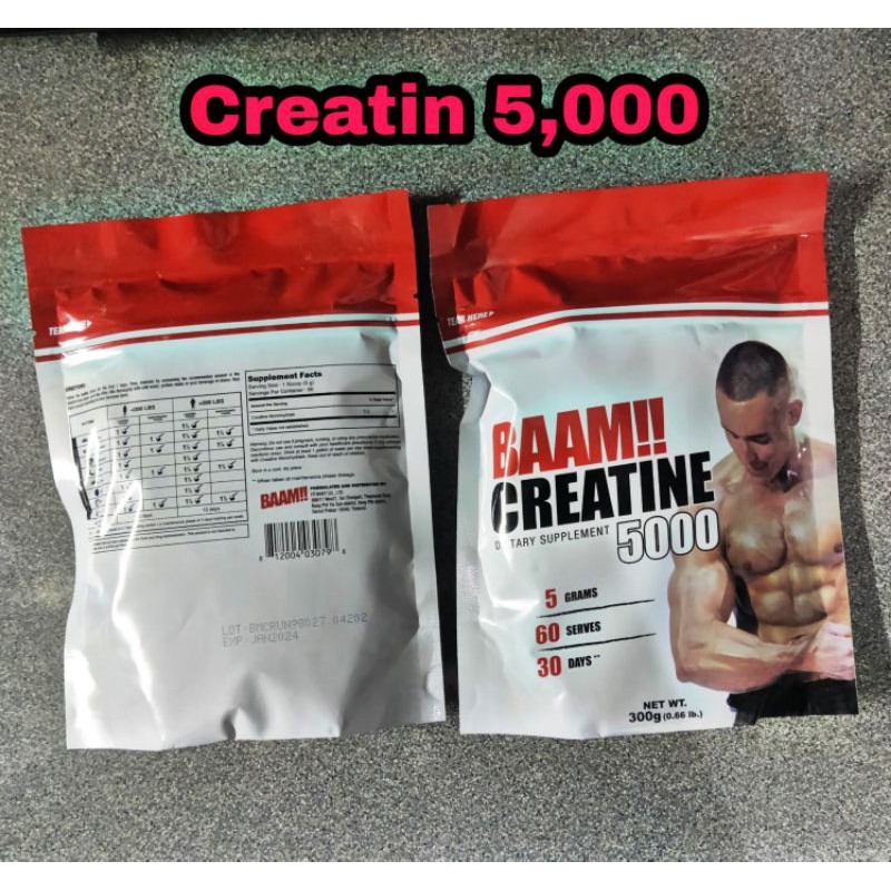 BAAM CREATINE 5000 เพิ่มแรง เพิ่มกล้ามเนื้อ ขนาด300กรัม | Shopee Thailand