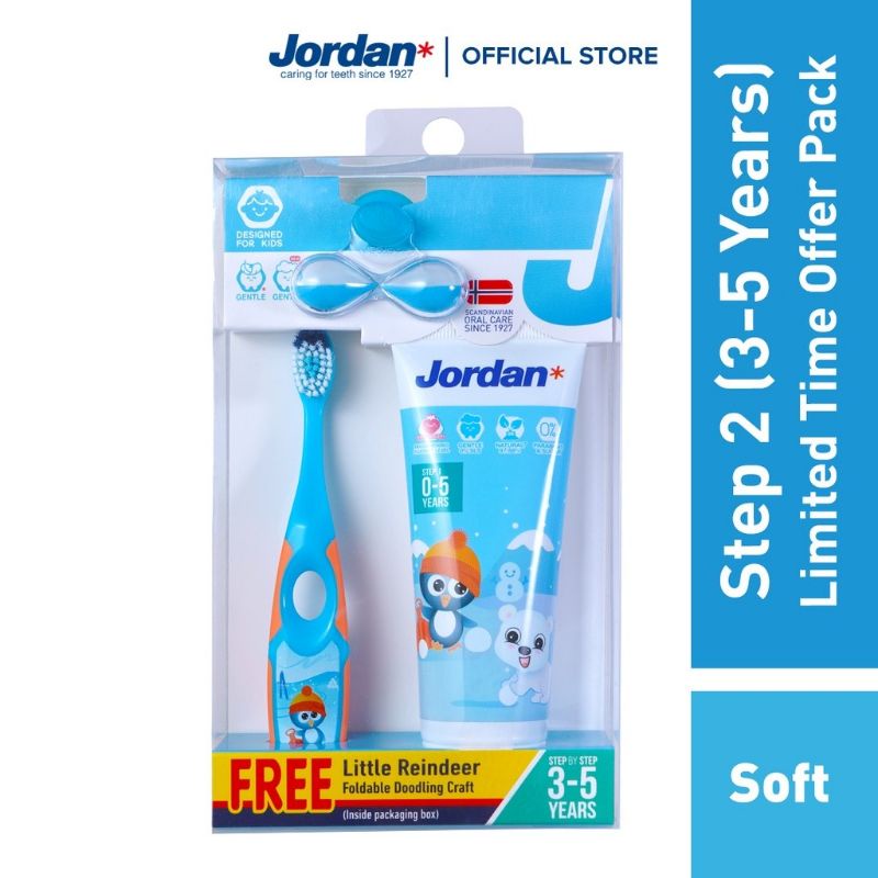 Jordan Step 2 แปรงสีฟัน + ที่แปะฟัน | Shopee Thailand