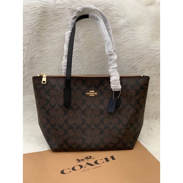 Coach 4455 ZIP TOP TOTE IN SIGNATURE CANVAS | Shopee Thailand