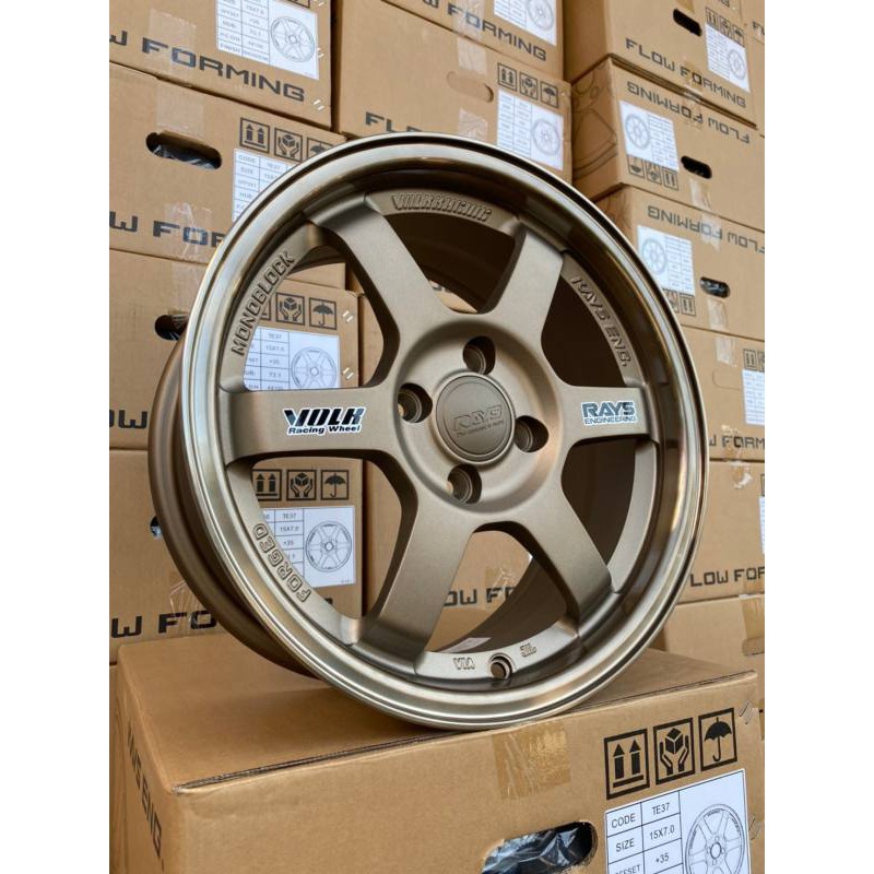 ล้อแม็กใหม่ TE37 น้ำตาล งาน KAYS ขอบ15" 4 รู | Shopee Thailand