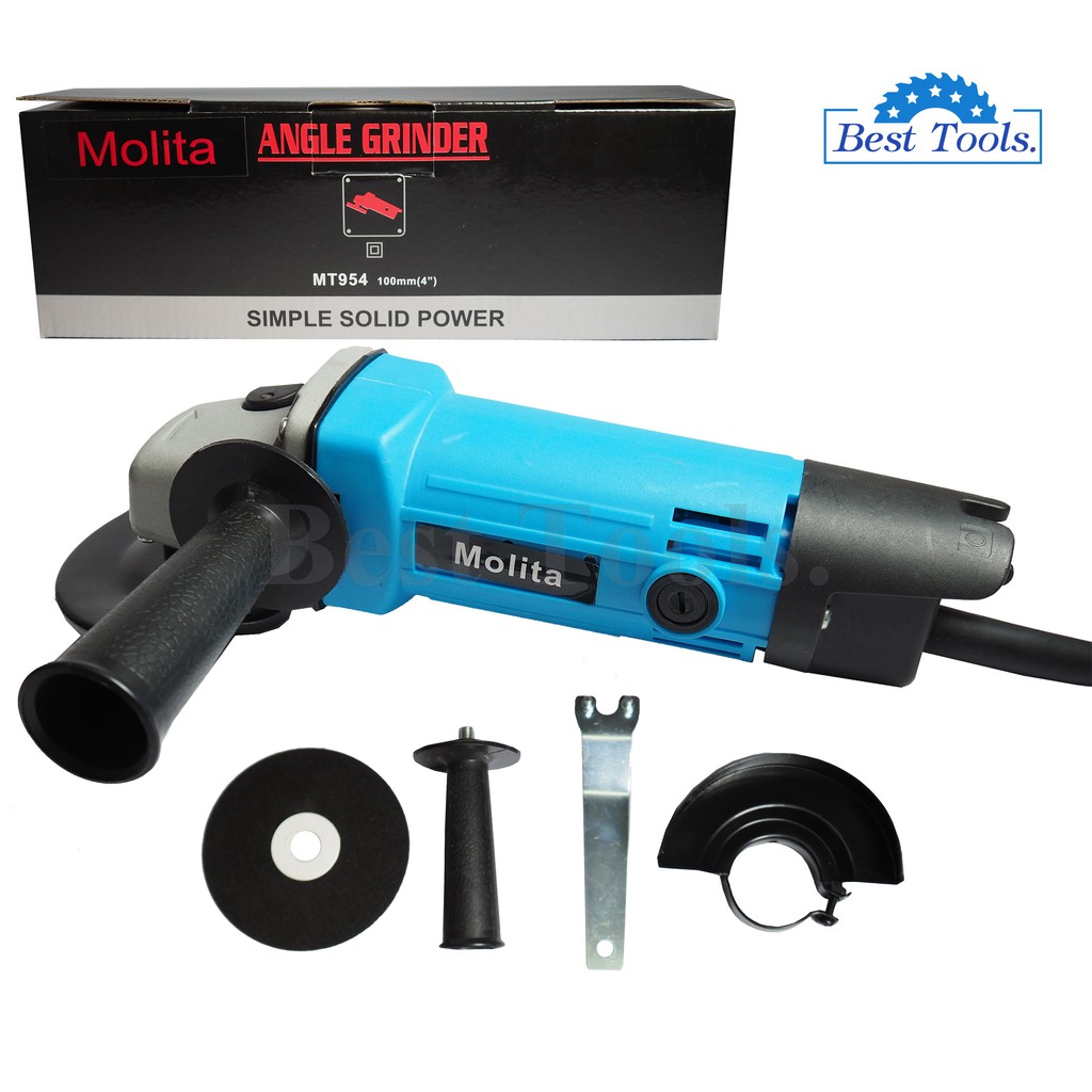 MOLITA ครื่องเจียร์ไฟฟ้า ลูกหมู 4 นิ้ว 850W รุ่น MT954 สีฟ้า ฟรี! ใบตัด ...