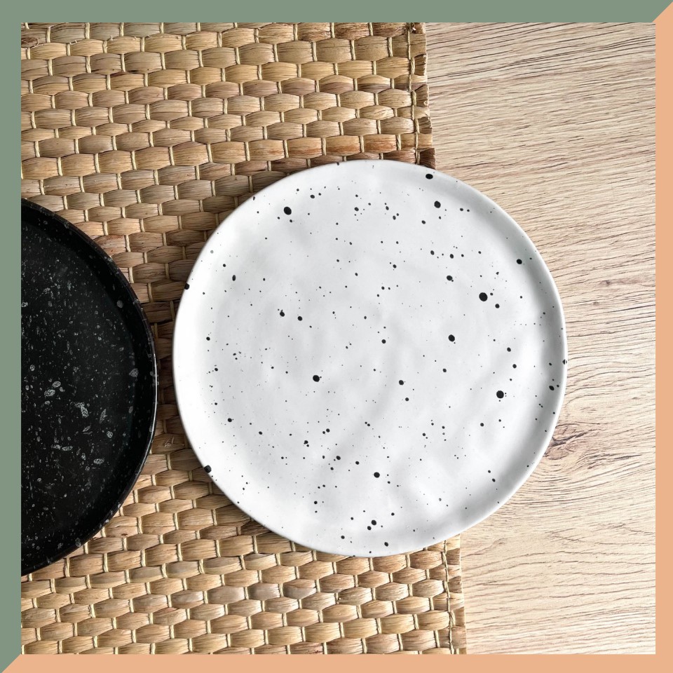 จานอาหารเซรามิค สไตล์มินิมอล รุ่นขอบตั้ง Stone Plate Bowl เข้าไมโครเวฟ ...