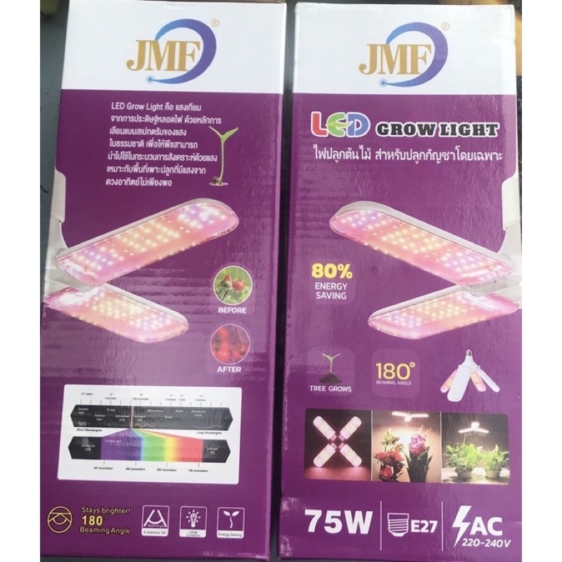 ไฟใบไม้JMF LED Grow light 75W ขั้ว E27ไฟปลุกต้นไม้ ไฟช่วยต้นไม้ตัว | Shopee Thailand