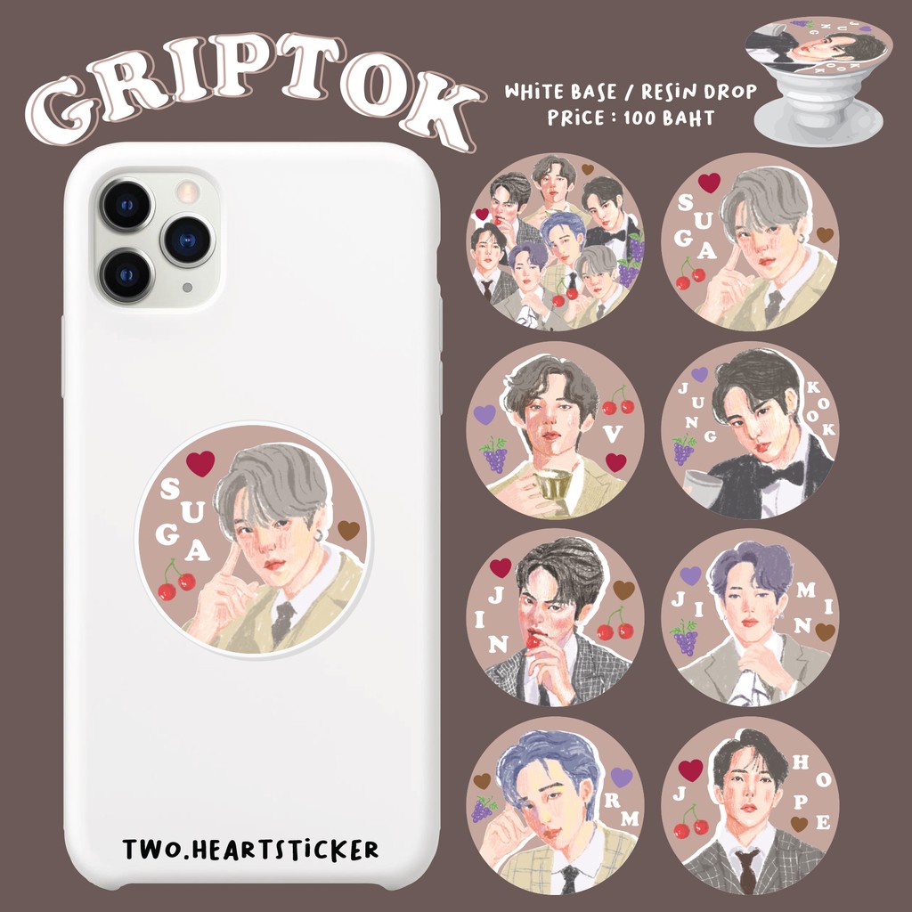 Griptok ลายวง Bts Cherry Collection ที่ติดหลังมือถือ ที่ยึดหลังมือถือ ...