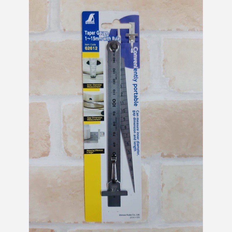 SHINWA Taper Gauge with ruler เตเปอร์เกจ พร้อม ไม้บรรทัด ทำจากสแตนเลส ...