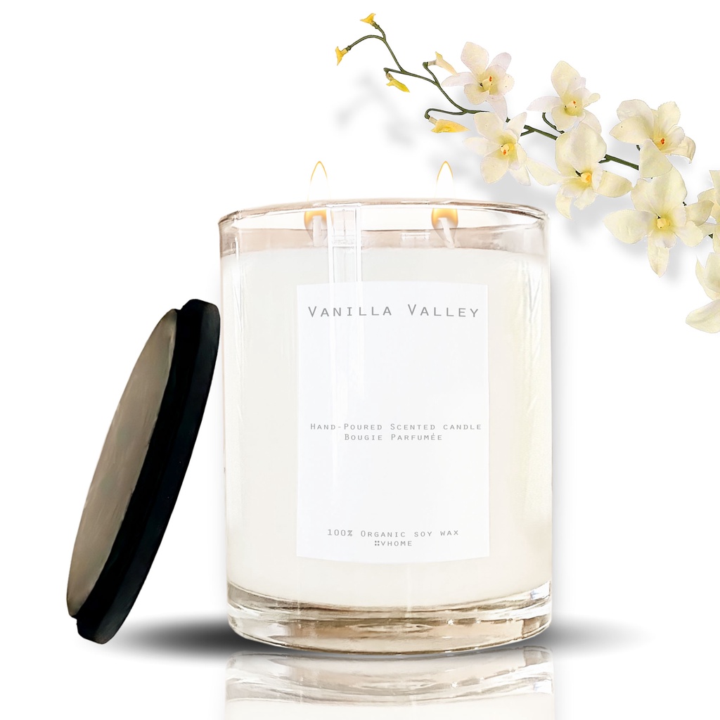 เทียนหอม กลิ่น Vanilla Valley 300g / 10.14 oz (พร้อมฝาปิด ทำเป็นที่รอง ...