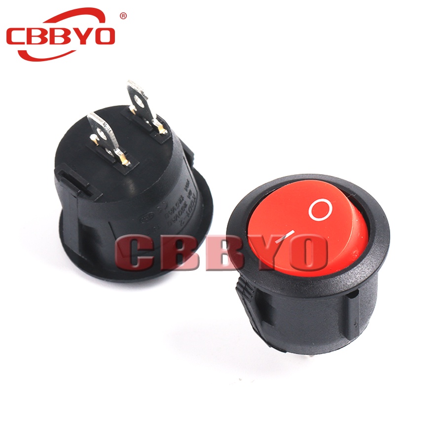 5pcs KCD1-105 เส้นผ่านศูนย์กลางขนาดเล็กเรือ Rocker Switches สีดํา Mini ...