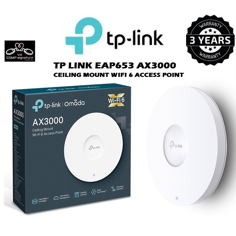 TP-LINK (EAP653) AX3000 Ceiling Mount WiFi 6 Access Point | Shopee Thailand