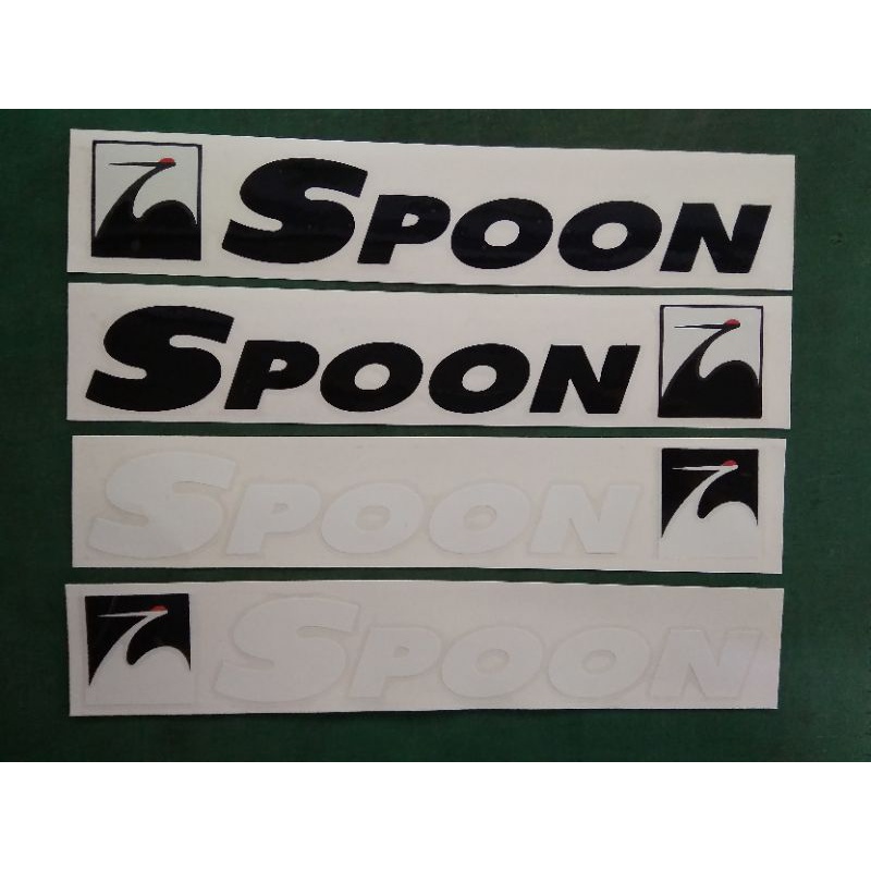 SPOON ( 2 ชิ้น )(สินค้าพร้อมส่ง) สติ๊กเกอร์spoonสำหรับติดใต้กระจกมอง ...