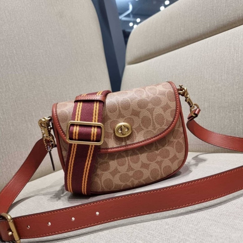 COACH CA093 WILLOW SADDLE BAG IN SIGNATURE CANVAS | Shopee Thailand