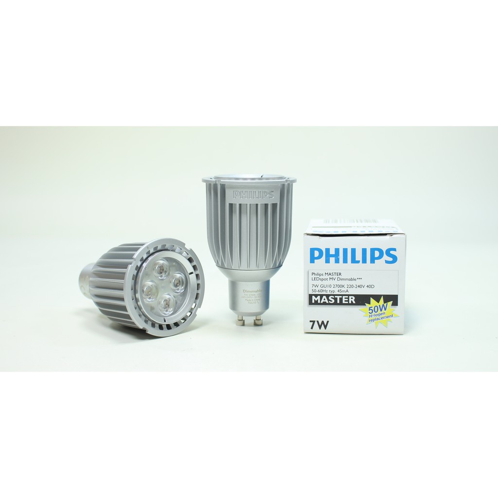 PHILIPS LED Spot Dimmable 7W 2700K 220-240V GU10 25D @7ตัว | Shopee ...