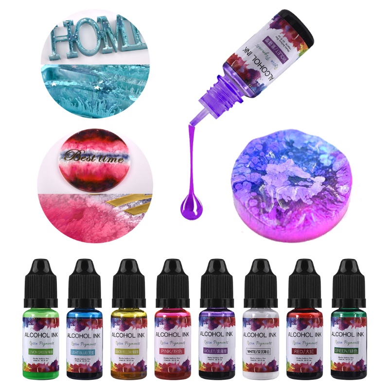 Alcohol Ink Epoxy Resin Pigment- Vibrant Colors Alcohol Ink for Epoxy ...