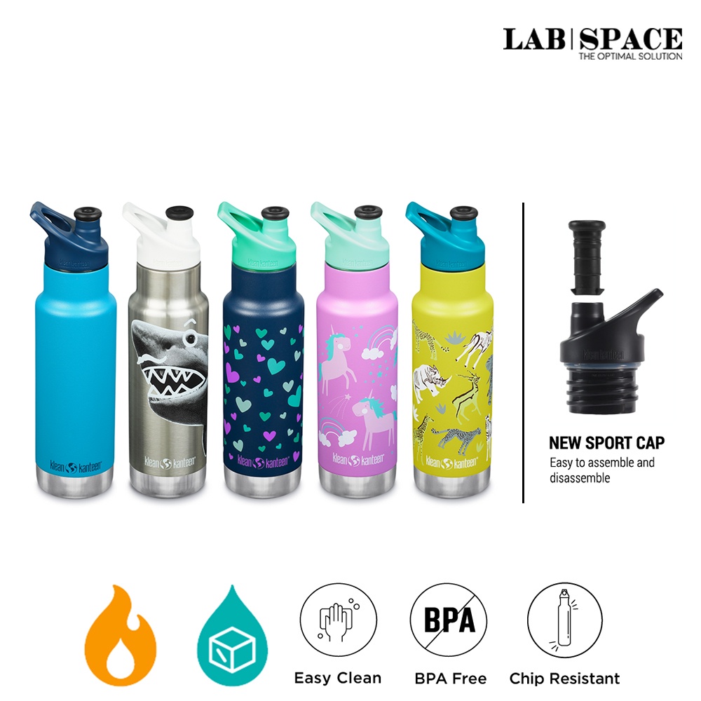Klean Kanteen Insulated Kid Classic Narrow 12oz (w/ Kid Sport Cap ...