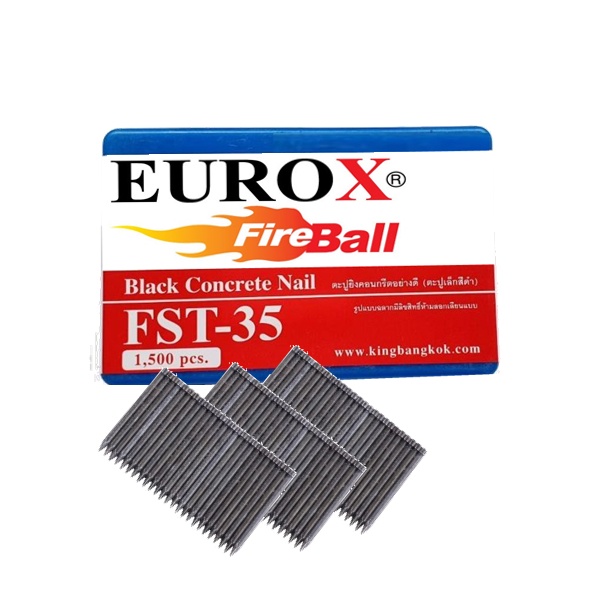 EUROX FST15-FST50 ตะปูยิงคอนกรีต ลูกแม็ก ปืนลม ชนิด ขาเดี่ยว(ลูกสีดำ) (บรรจุ1500 นัด/กล่อง)พร้อม ...