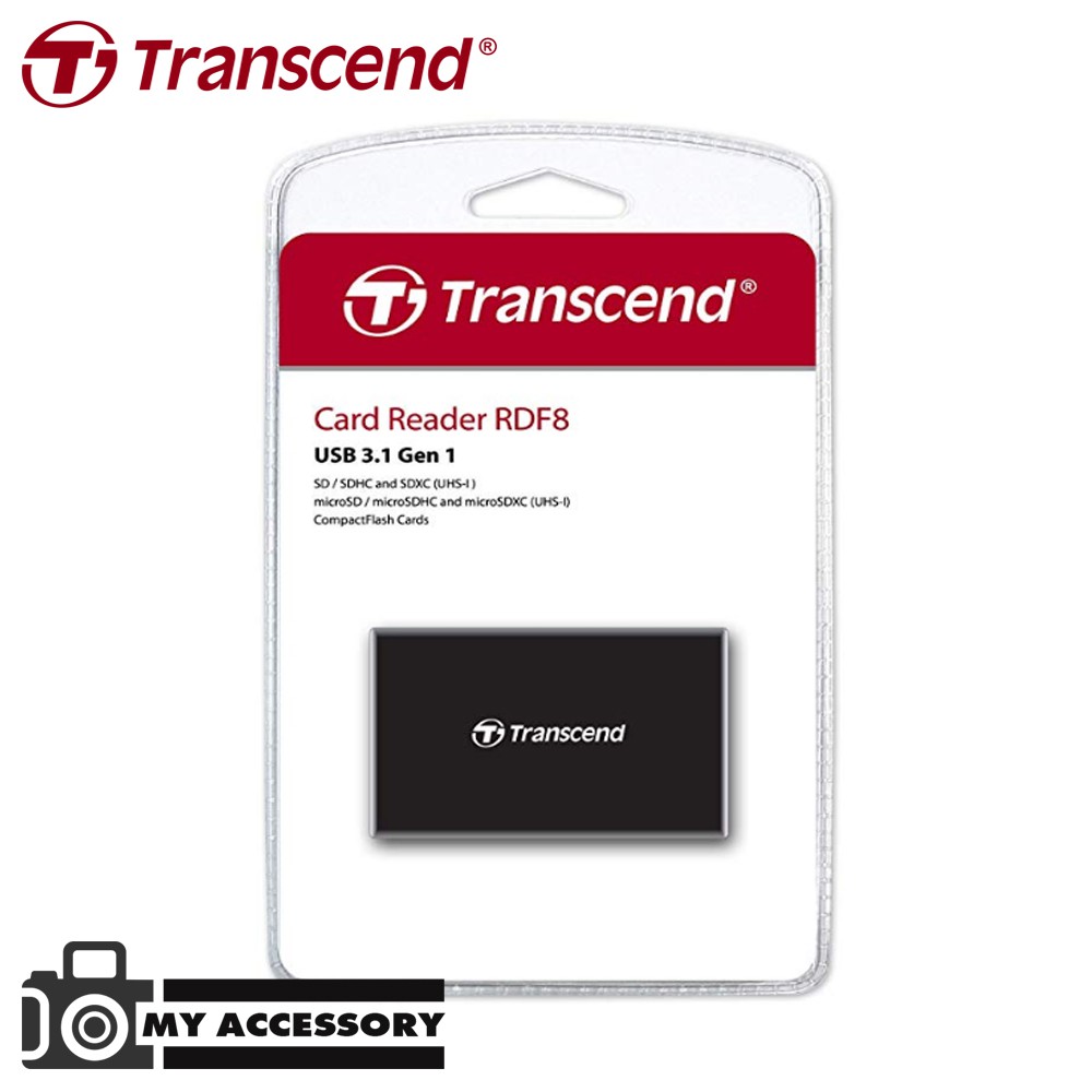 TRANSCEND CARD READER RDF8 USB 3.1 GEN 1 BLACK เครื่องอ่านการ์ด RDF8 ...