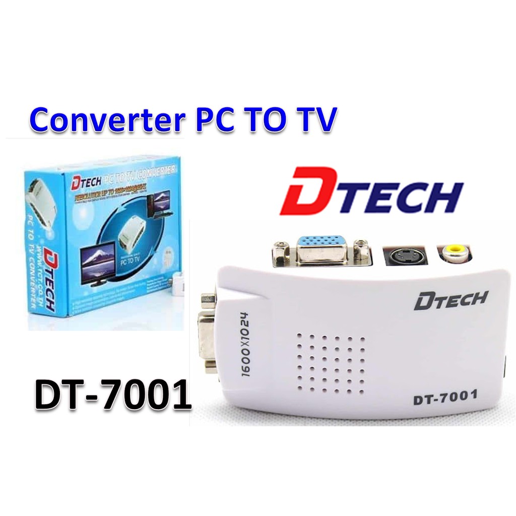 Converter PC TO TV (DT-7001) DTECH แปลง PC เป็น TV | Shopee Thailand