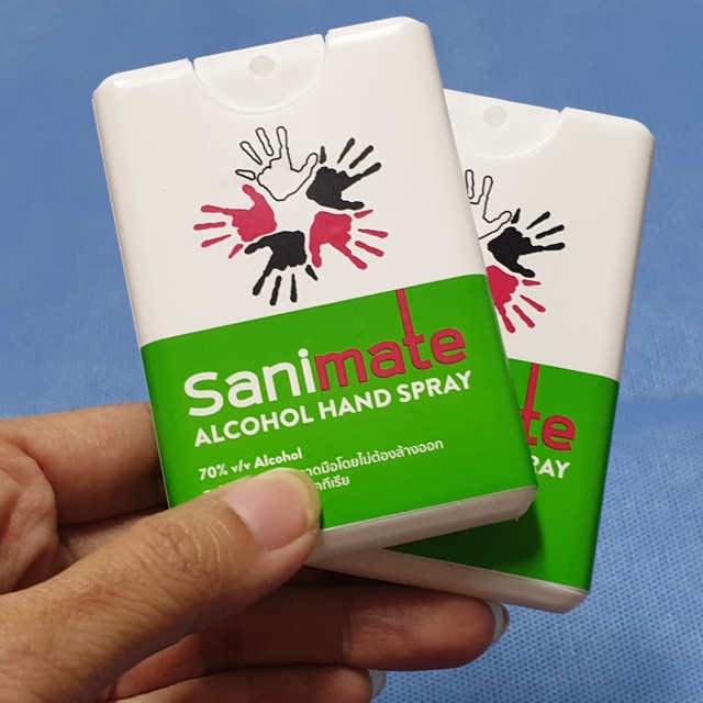 SaniMate ALCOHOL HAND SPRAY แบบตลับพกพา ขนาดบัตรเครดิต 20 ml | Shopee ...