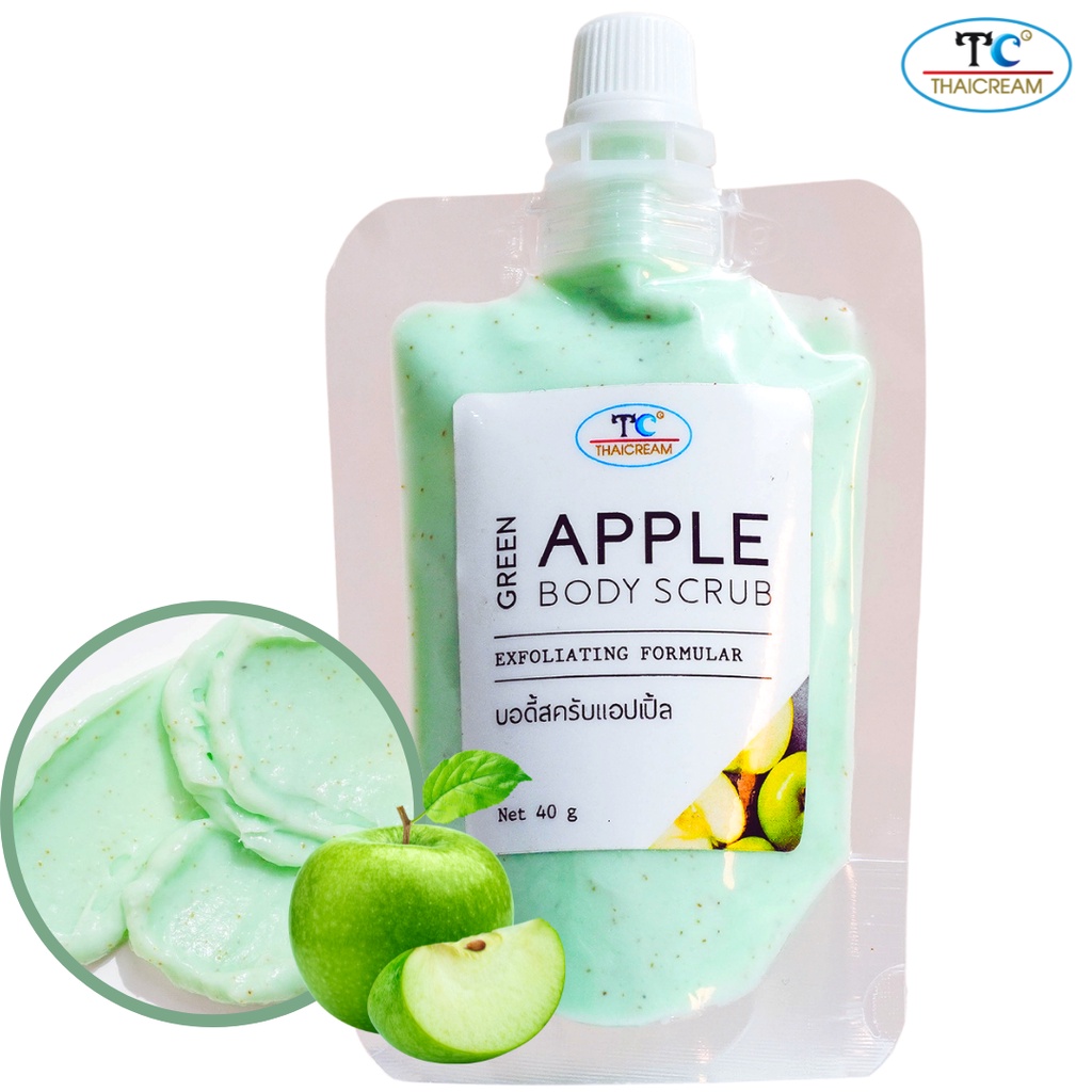Thaicream สครับแอปเปิ้ล สครับขัดผิว ขัด เบิดขี้ไคล ไทยครีม Green Apple ...