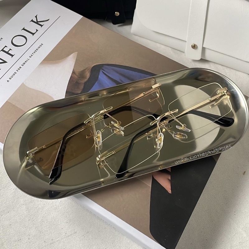 #พร้อมส่งในไทย Rimless Glasses with case | Shopee Thailand